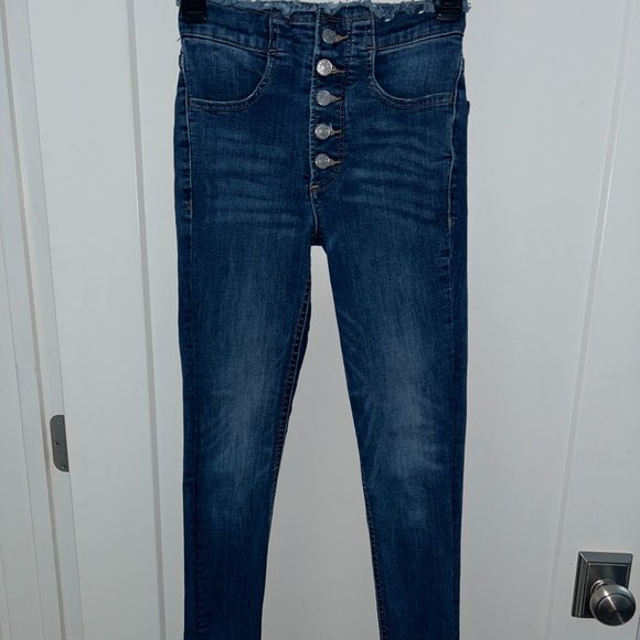 Express | Jeans | Express Denim Perfect Button Fly High Rise Ankle ...